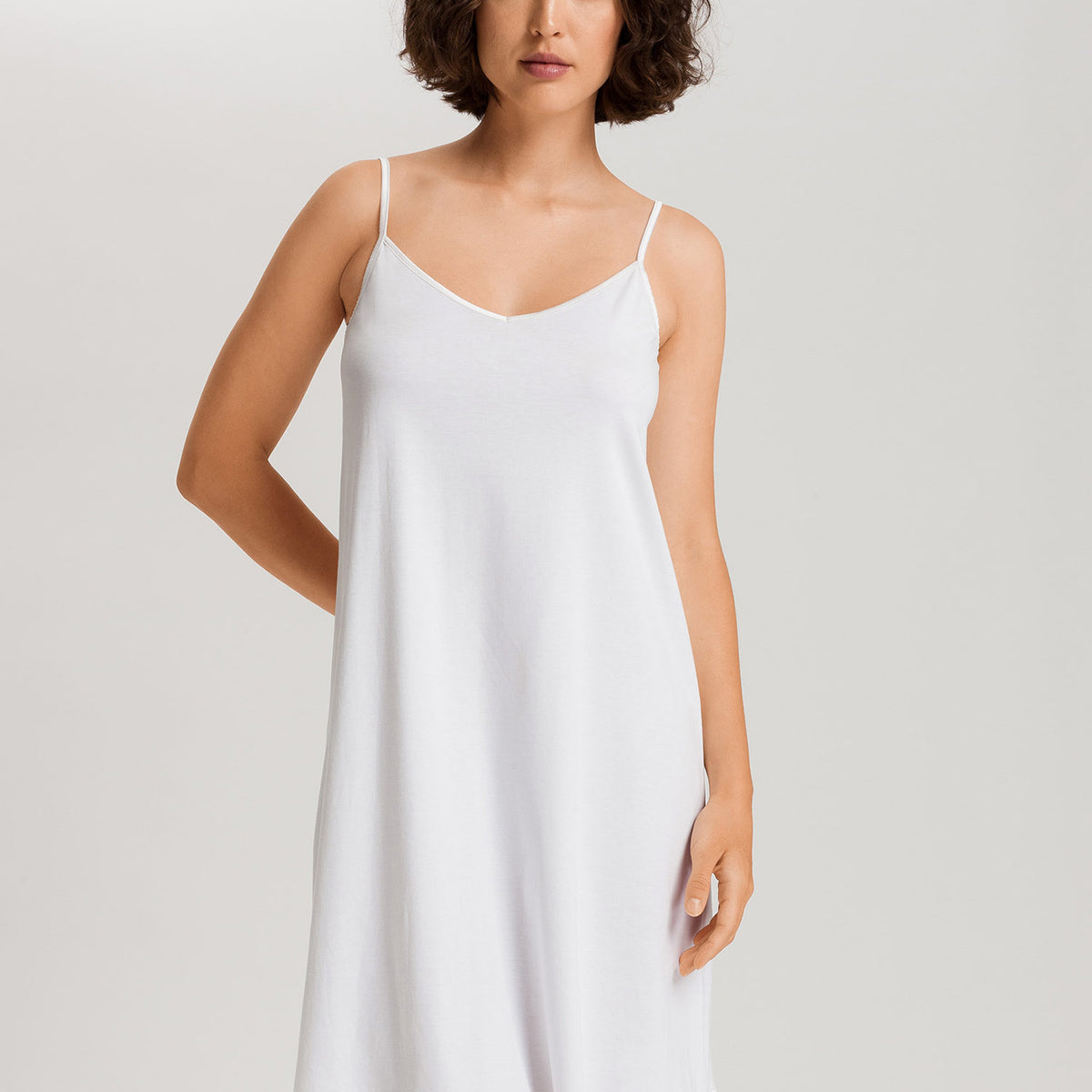 HANRO Damen Spaghetti-Dress, Länge 95cm, COTTON SILK in weiss & navy ...